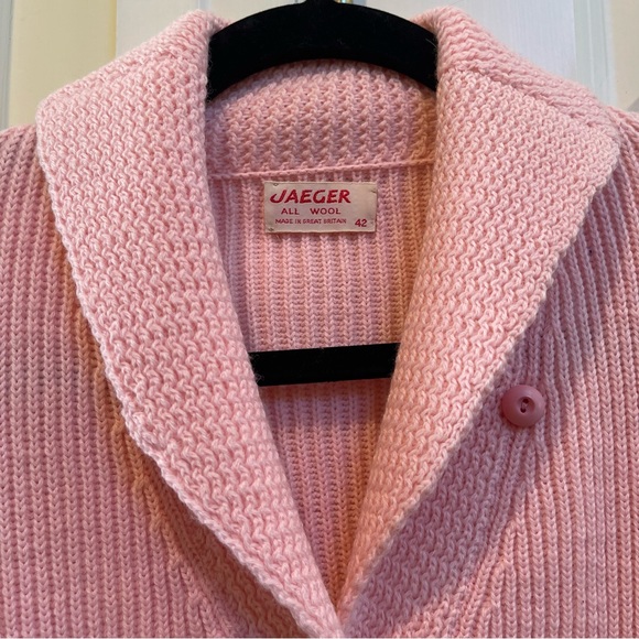 jaeger | Sweaters | Jaeger Vintage All Wool Pink Button Down Sweater ...